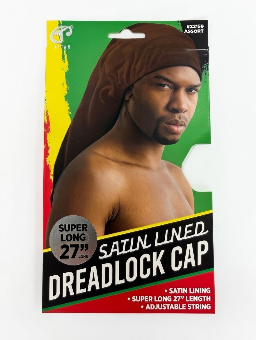 Titan Assorted Satin Lined Dreadlock Cap Super Long 27